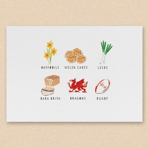 All Things Welsh Print A4 / A5 Daffodils Welsh Cakes - Etsy UK