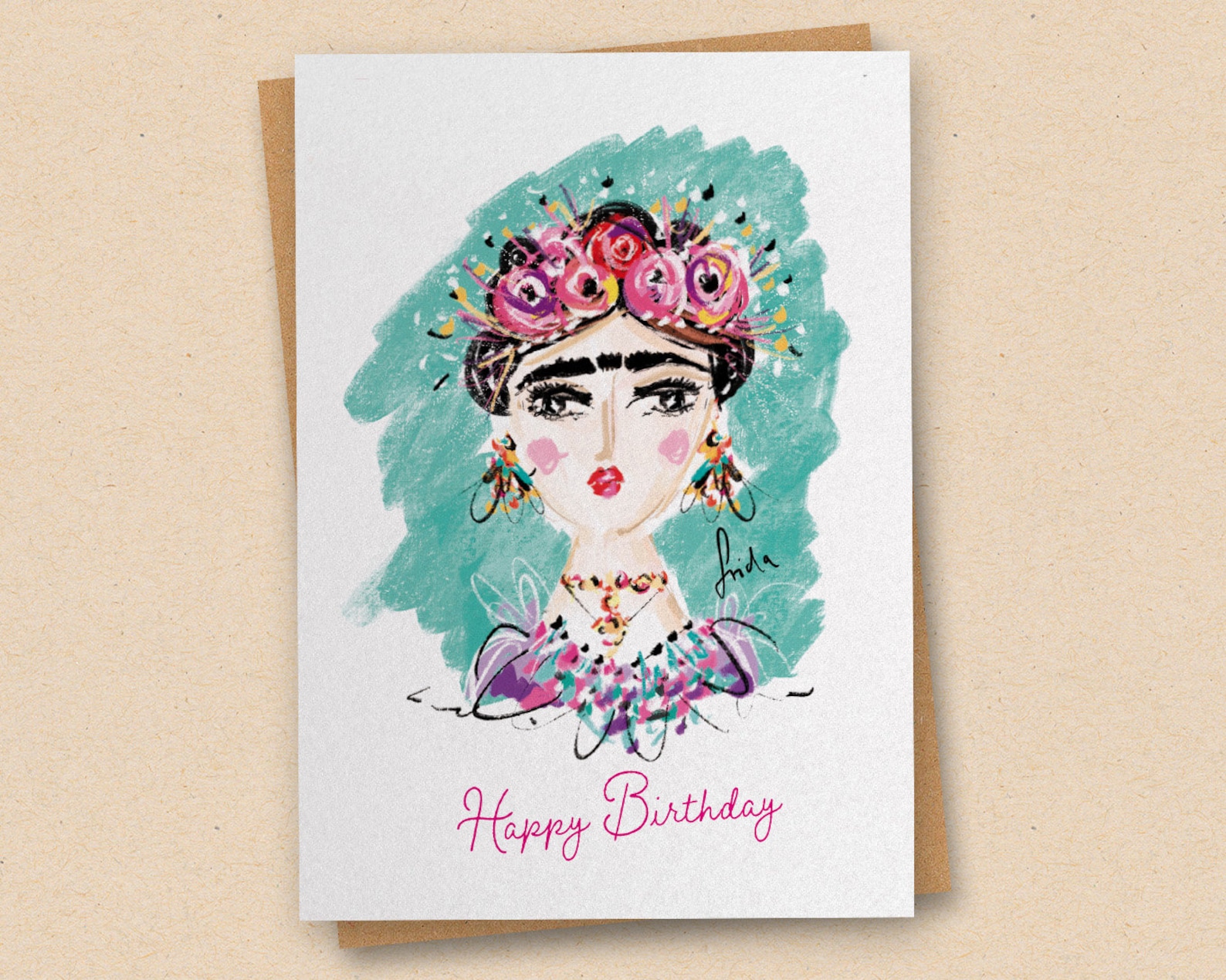 Frida Kahlo Birthday Card 'happy Birthday' - Etsy