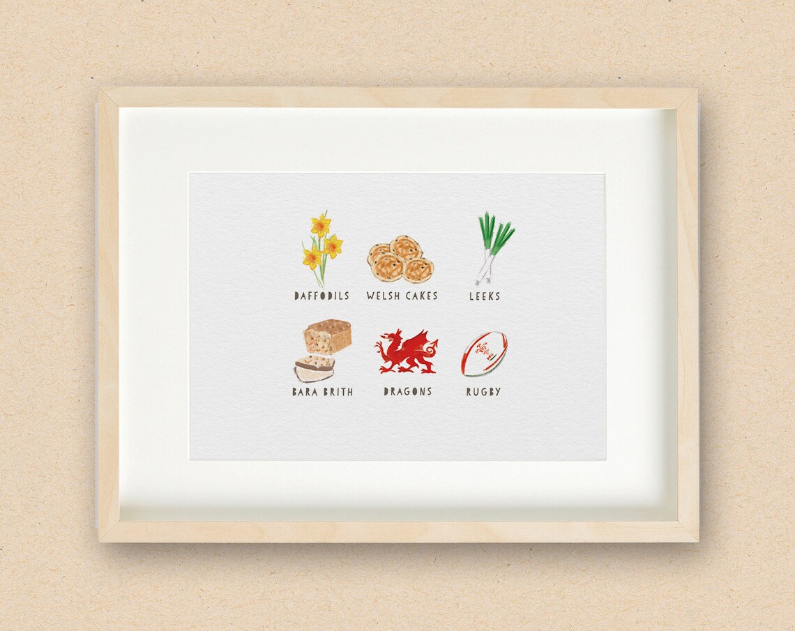 All Things Welsh Print A4 / A5 Daffodils Welsh Cakes - Etsy UK