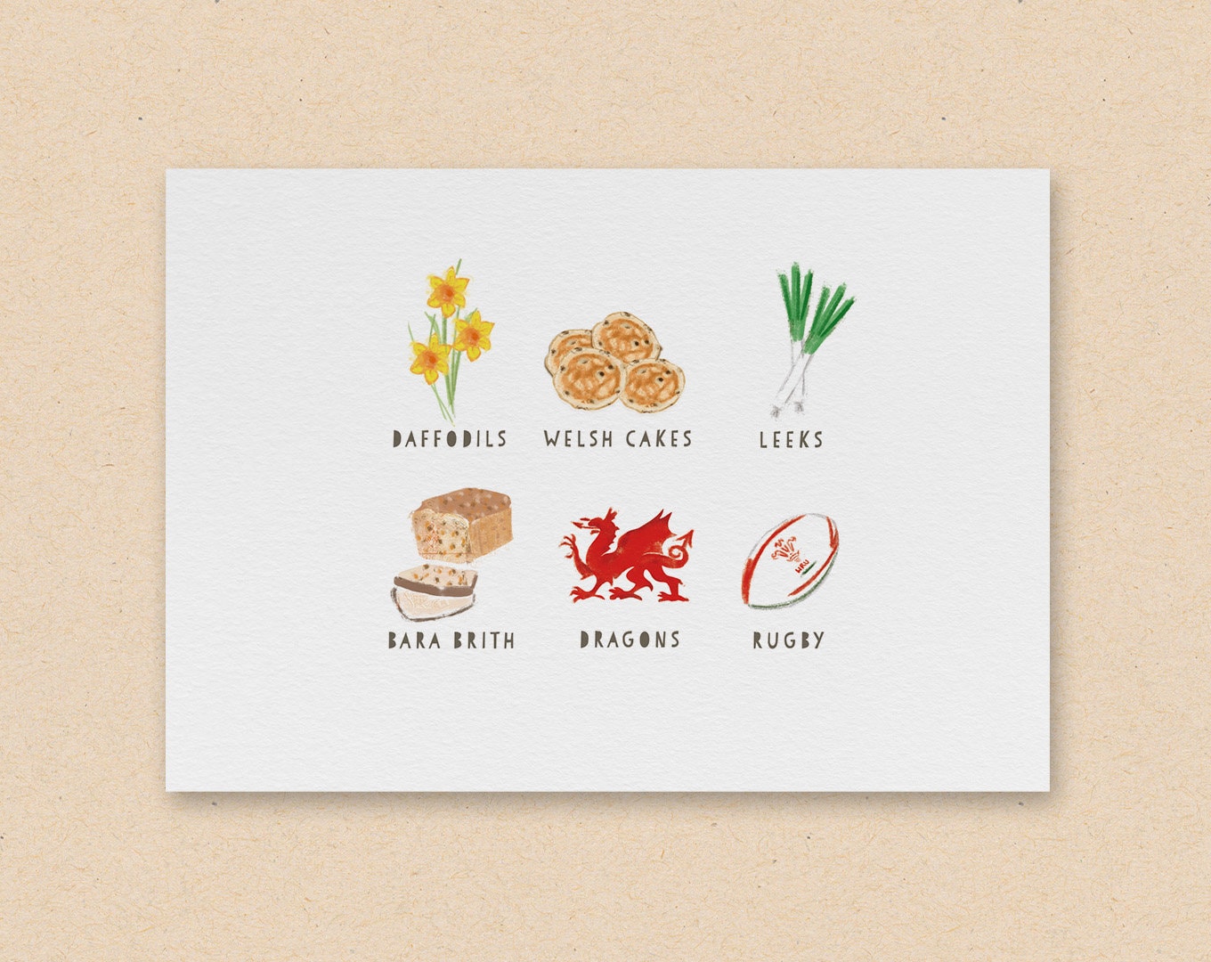 All Things Welsh Print A4 / A5 Daffodils Welsh Cakes - Etsy UK