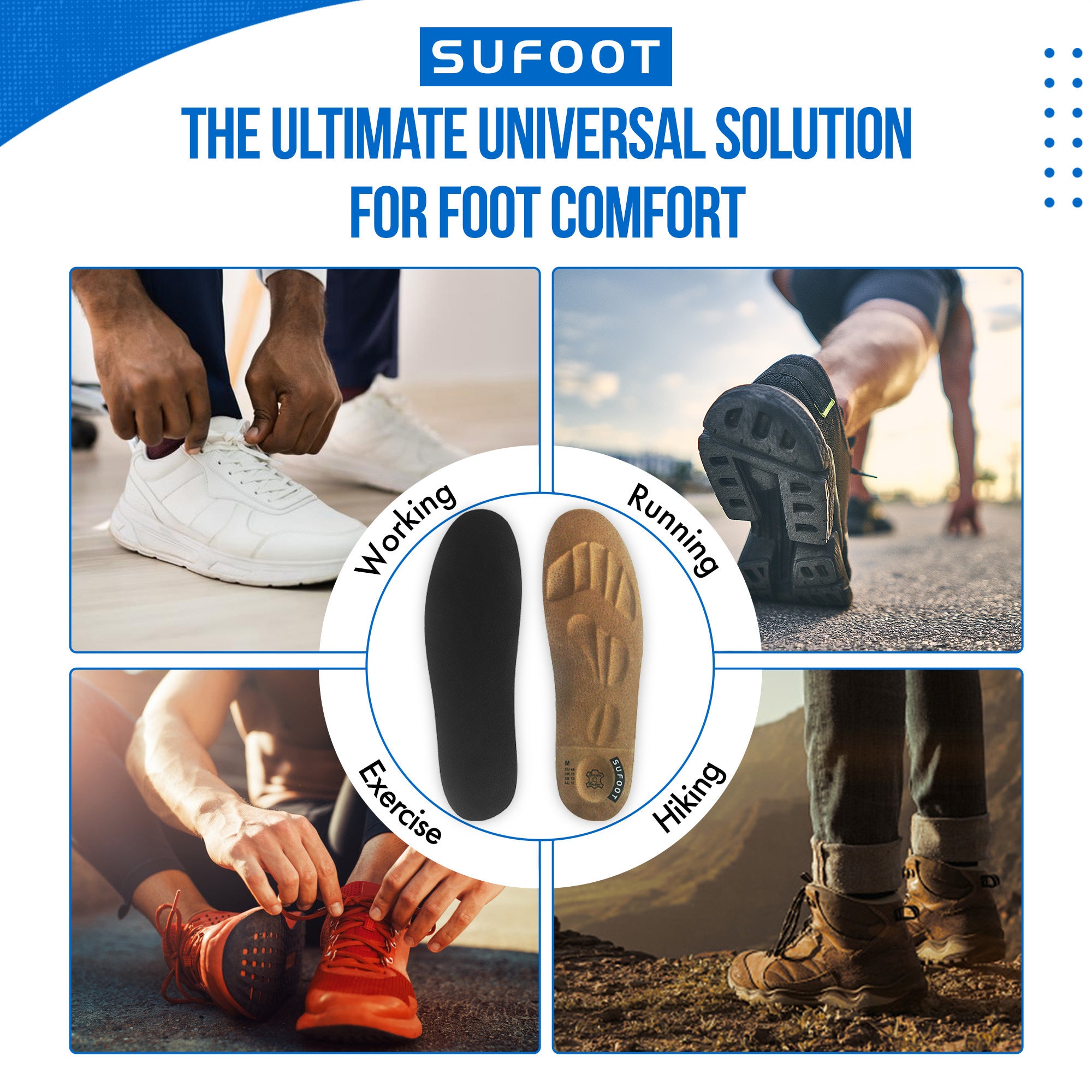 Leather Orthotic Heel Metatarsal Arch Support Ortholite Memory Foam ...