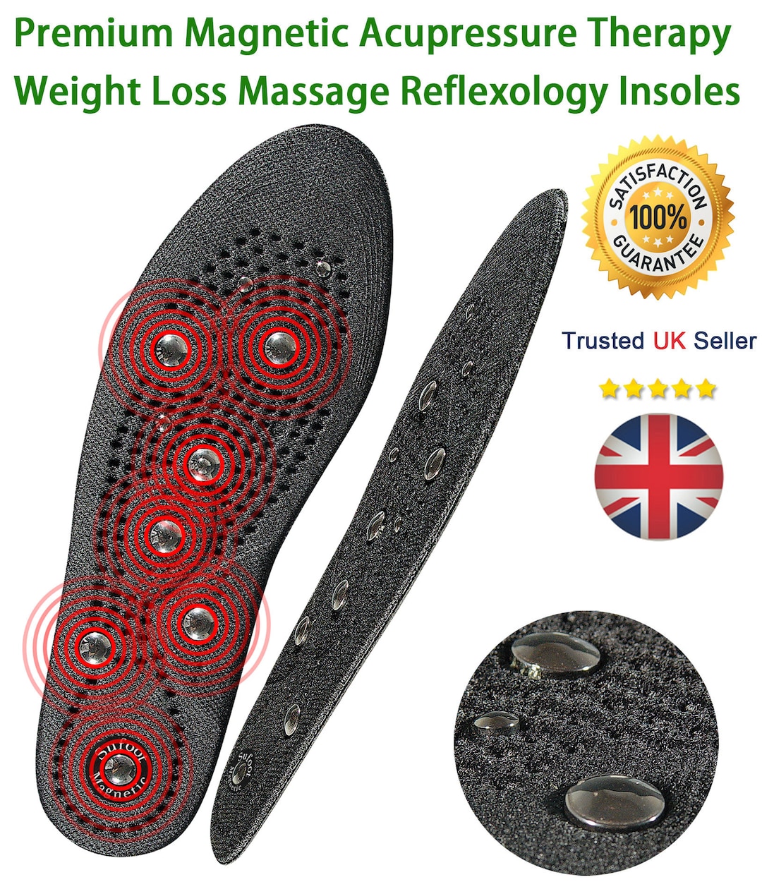 Premium Reflexology Magnetic Health Medical Therapy Massage Insoles ...