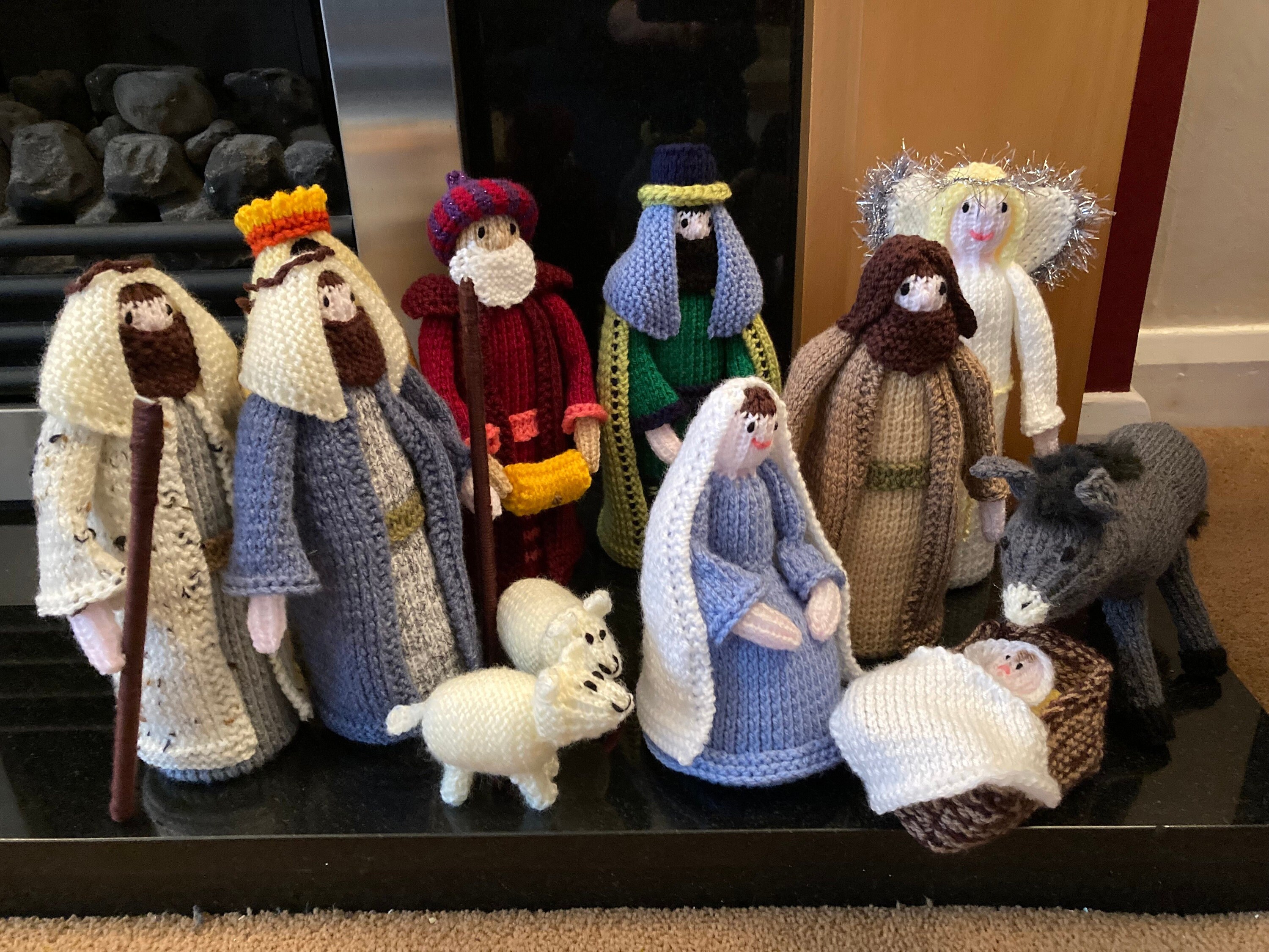 Hand Knitted Nativity Set to Include Donkey and Angel Complete | Etsy UK