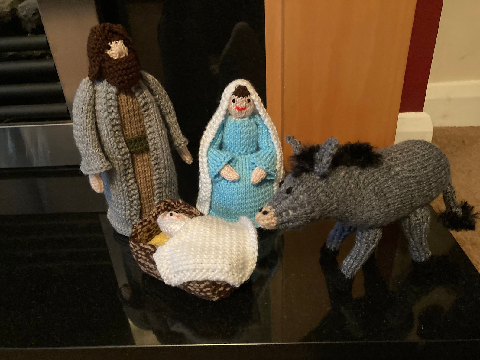 Hand knitted nativity set to include donkey and angel | Etsy