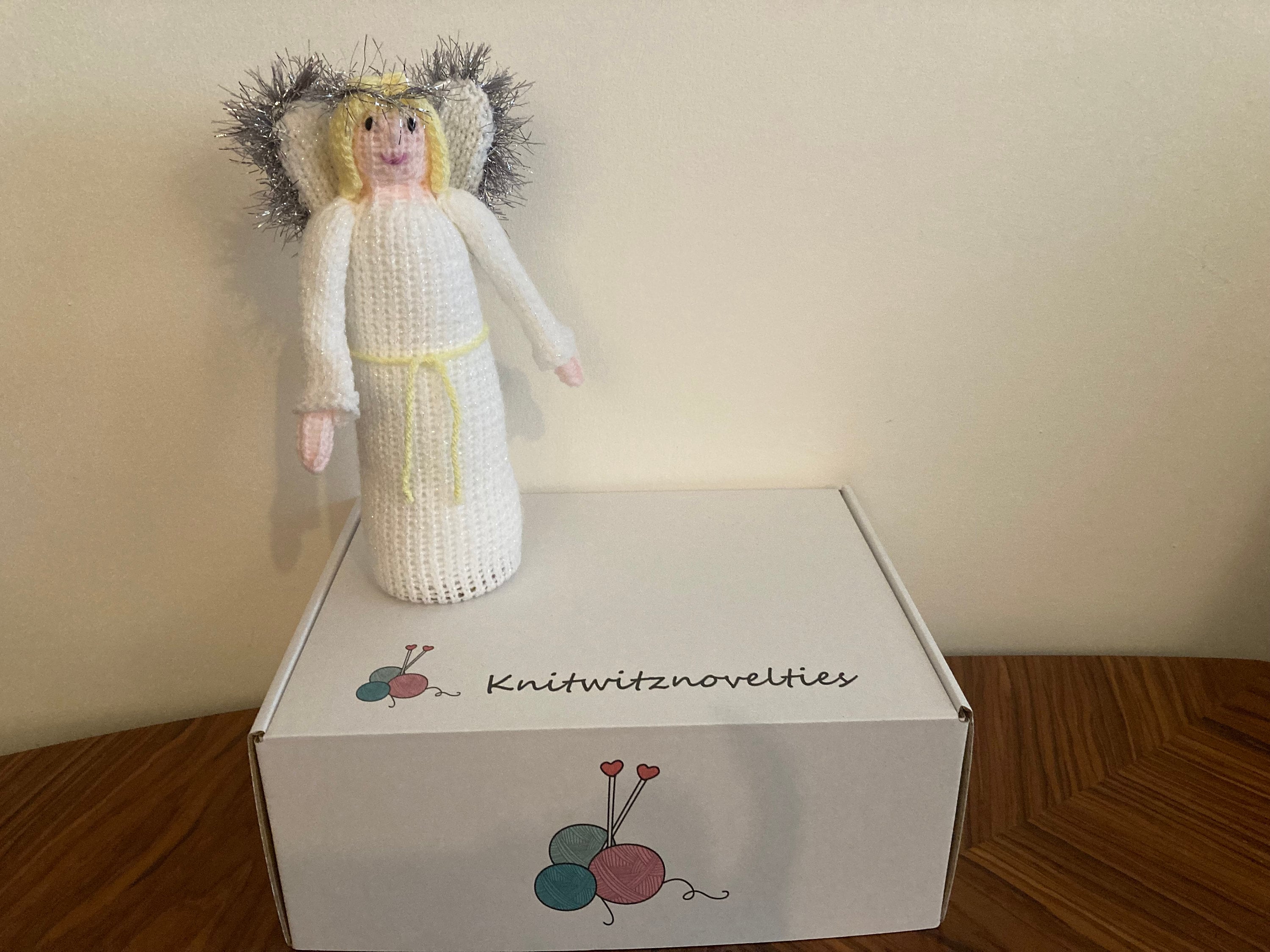 Hand Knitted Nativity Set Angel Complete With Storage Box - Etsy UK