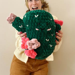 Jumbo Cactus Pillow | Cute Crochet Stuffie | Handmade Throw Pillow ...