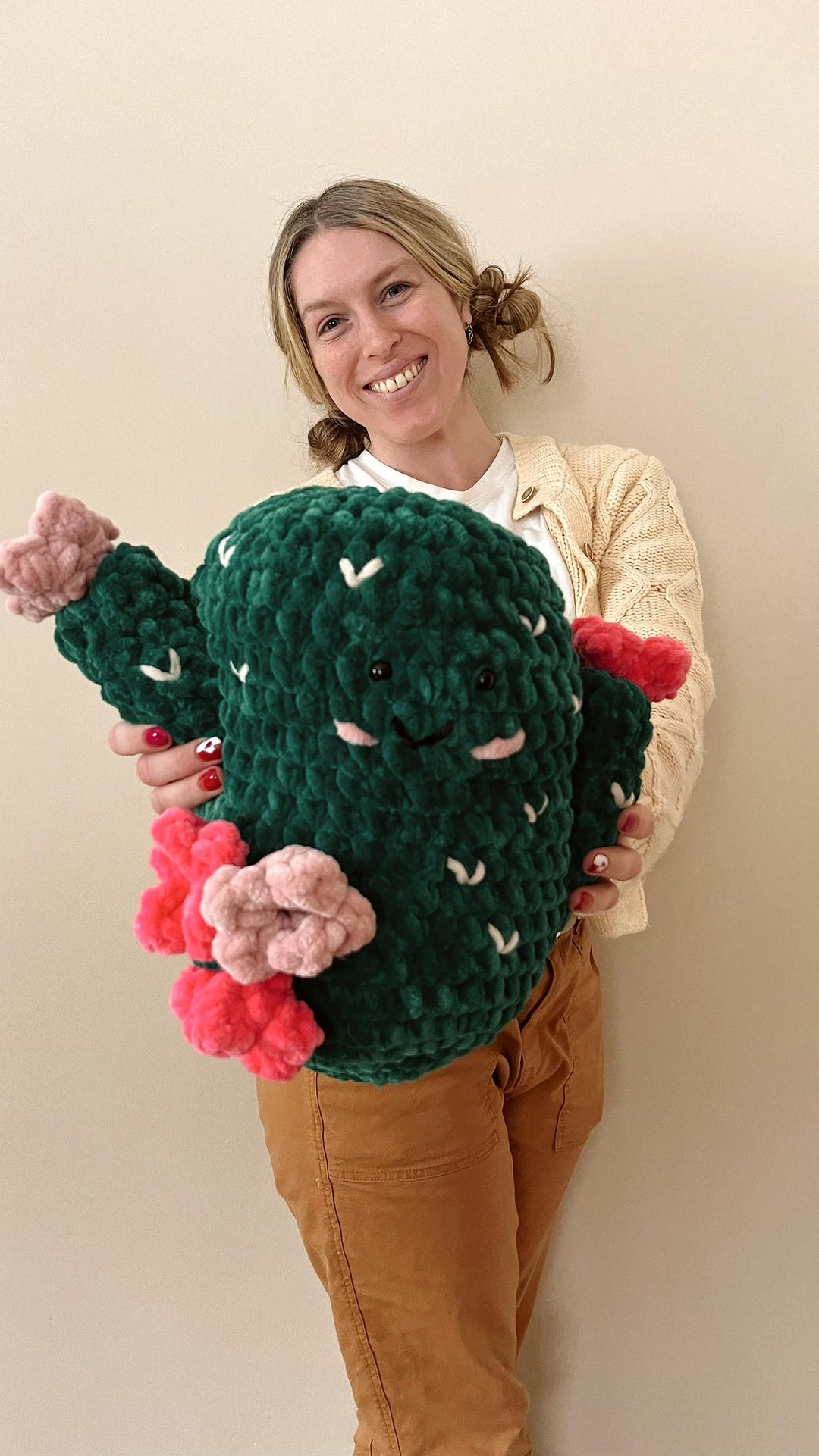 Jumbo Cactus Pillow | Cute Crochet Stuffie | Handmade Throw Pillow ...