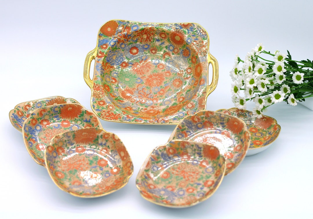 Japanese Lusterware Dessert Bowl Set (7pc), Made in Japan C.1940s–50s ...