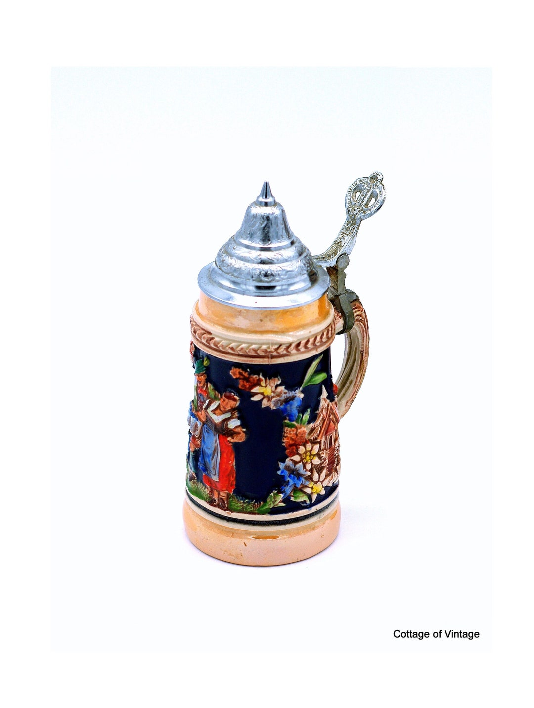 Handmade German Beer Tankard (200ml, 7 Fl Oz) With Pewter Lid and ...