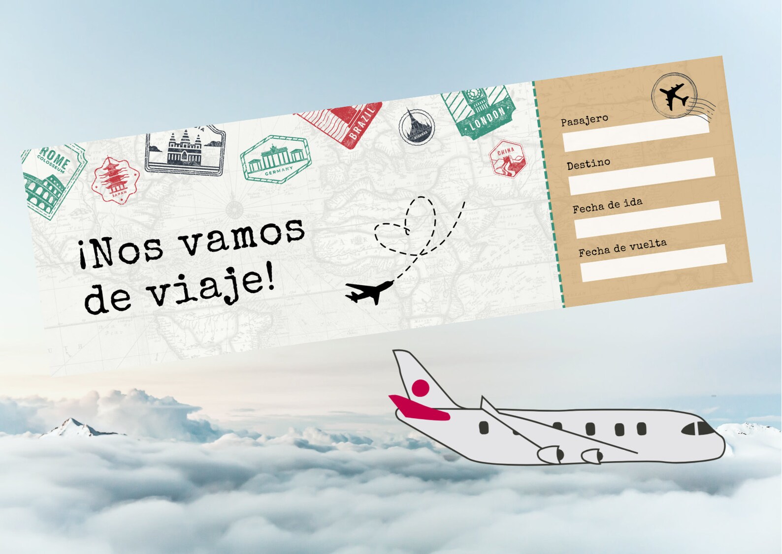 Printable Birthday Gift Flight Ticket / PNG + PDF - Etsy