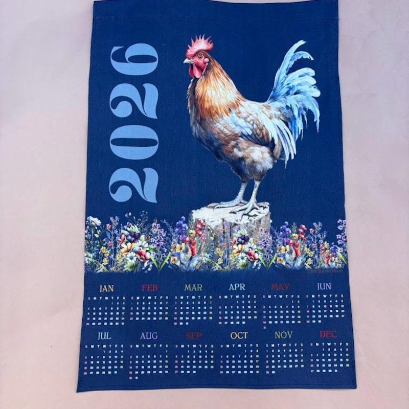 Linen Rooster Calendar - Etsy