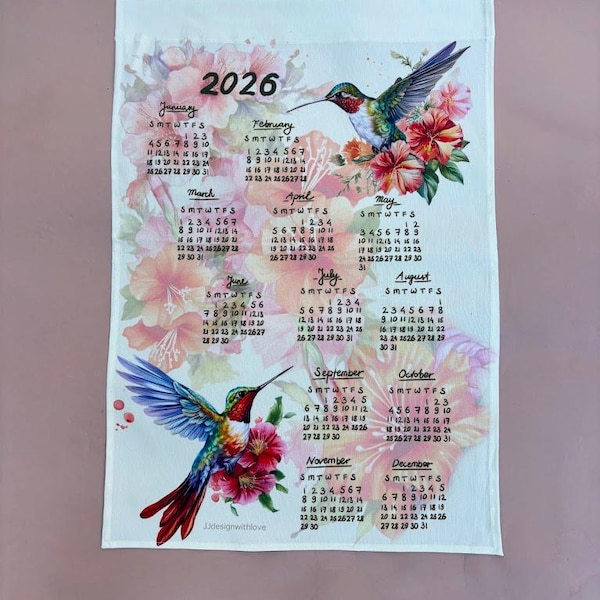 2026 Linen Calendar Towel - Etsy