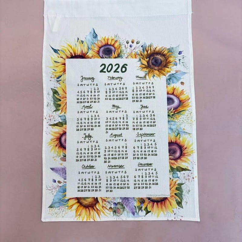 Sunflower Wall Calendars - Etsy