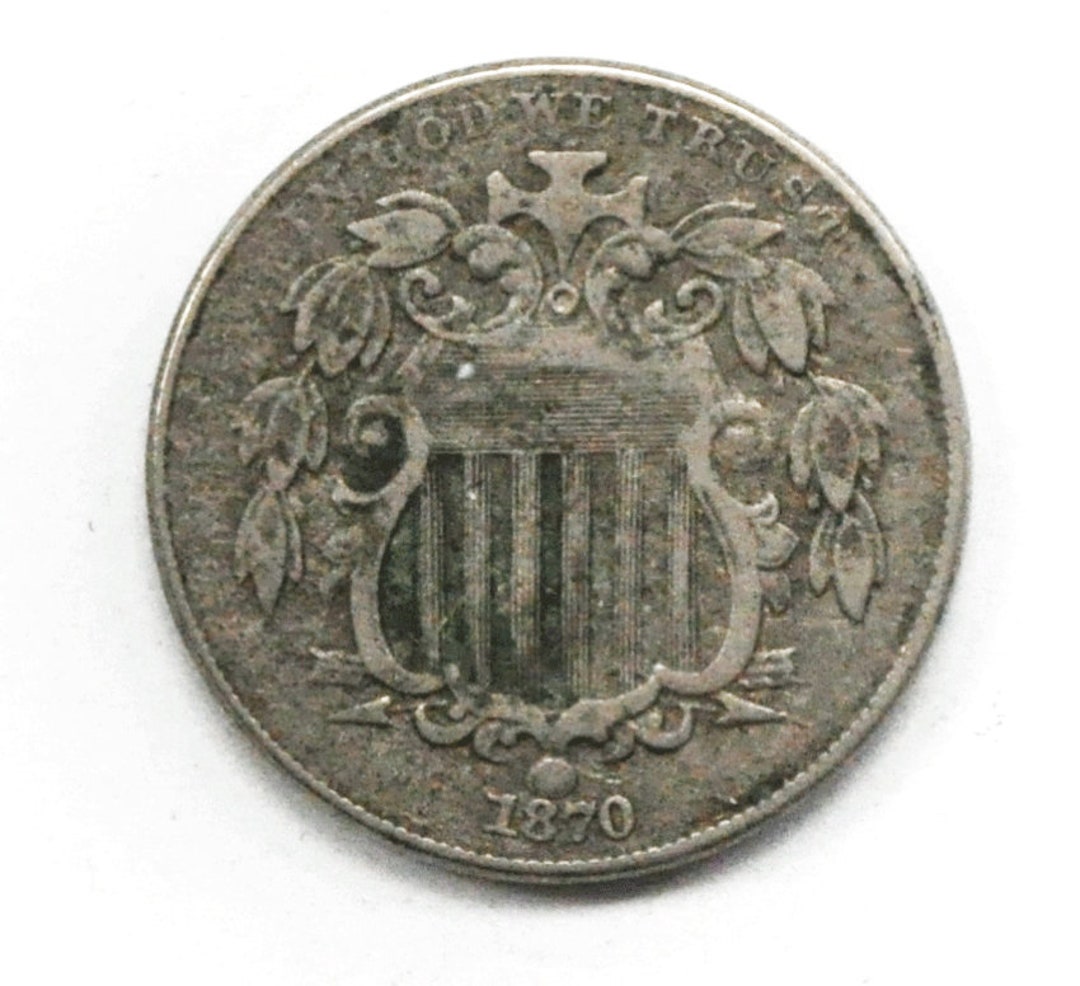 1870 5c Shield Nickel Five Cents US Coin - Etsy