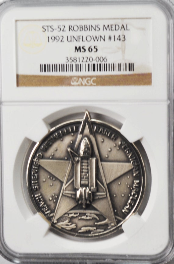 1992 STS-45 Robbins Silver Space Medal Unflown #105 N… - Gem
