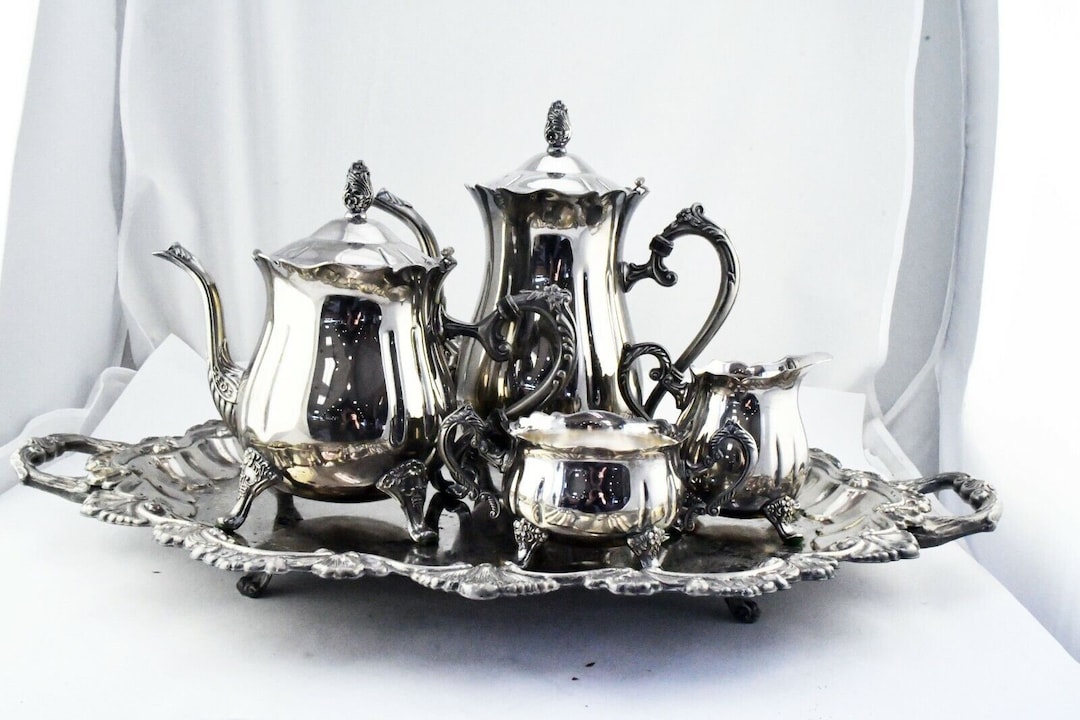 Silver Plate Complete 6pc. Floral Coffee and Tea Set - Etsy