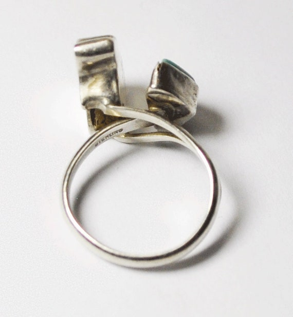 Sterling Silver Bear Turquoise Triangle Expandable Ri… - Gem