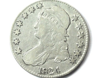 1824 Capped Bust Half Dollar Nice Antique Piece - Etsy