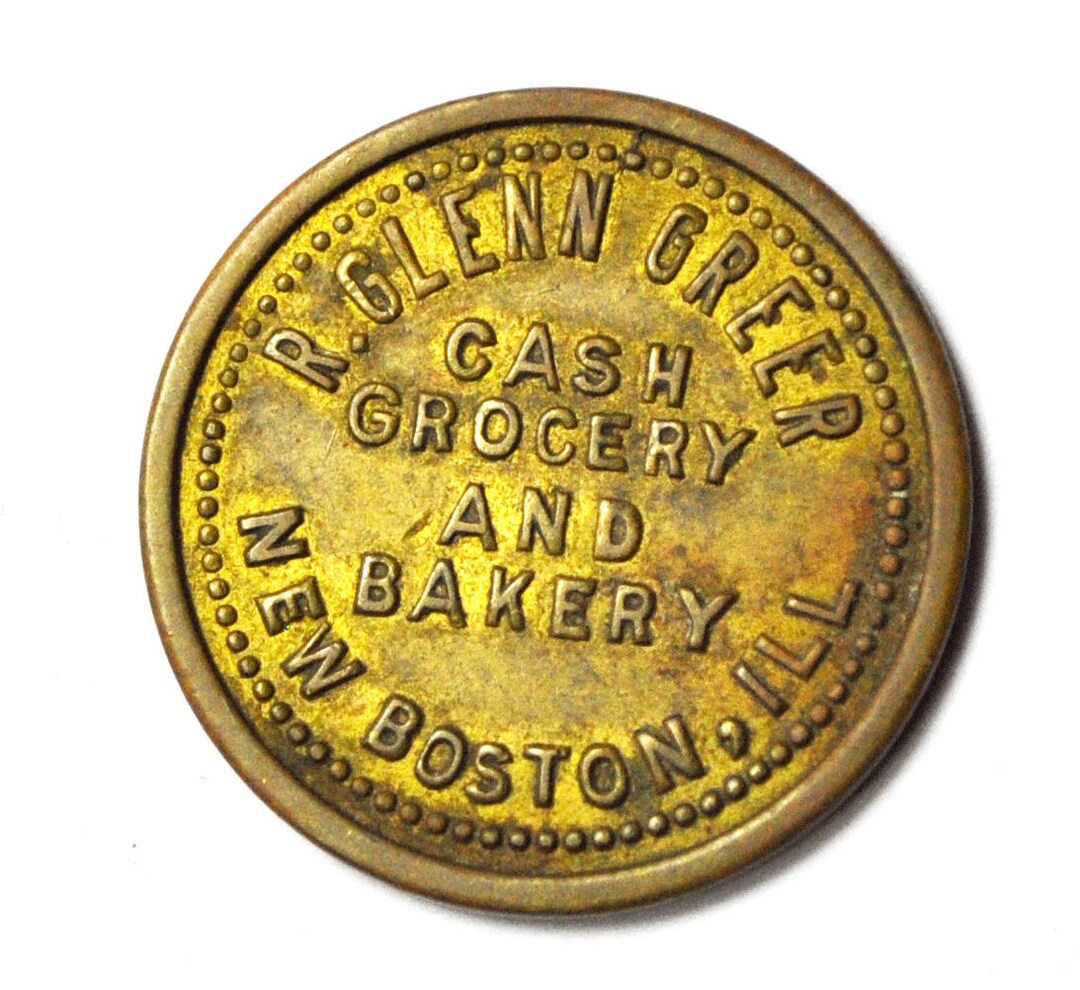 R Glenn Greer Cash Grocery Bakery R Glenn Greer New Boston Ill 5c Trade ...
