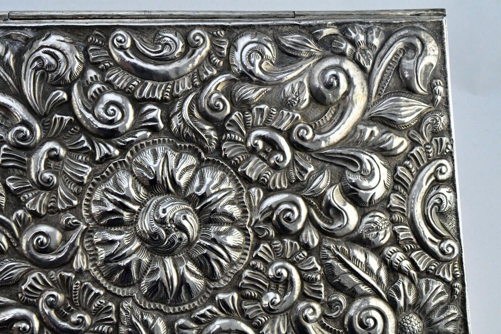 LARGE .900 Fine Silver Repousse Style Hinged 12 X - Etsy