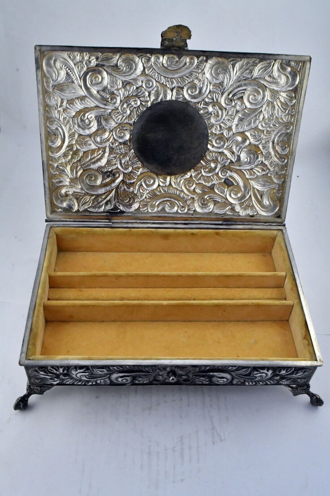 LARGE .900 Fine Silver Repousse Style Hinged 12 X - Etsy