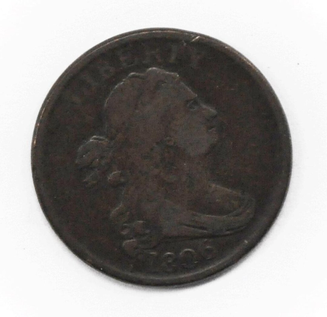 1806 1/2c Half Cent Draped Bust US Coin No Stems - Etsy