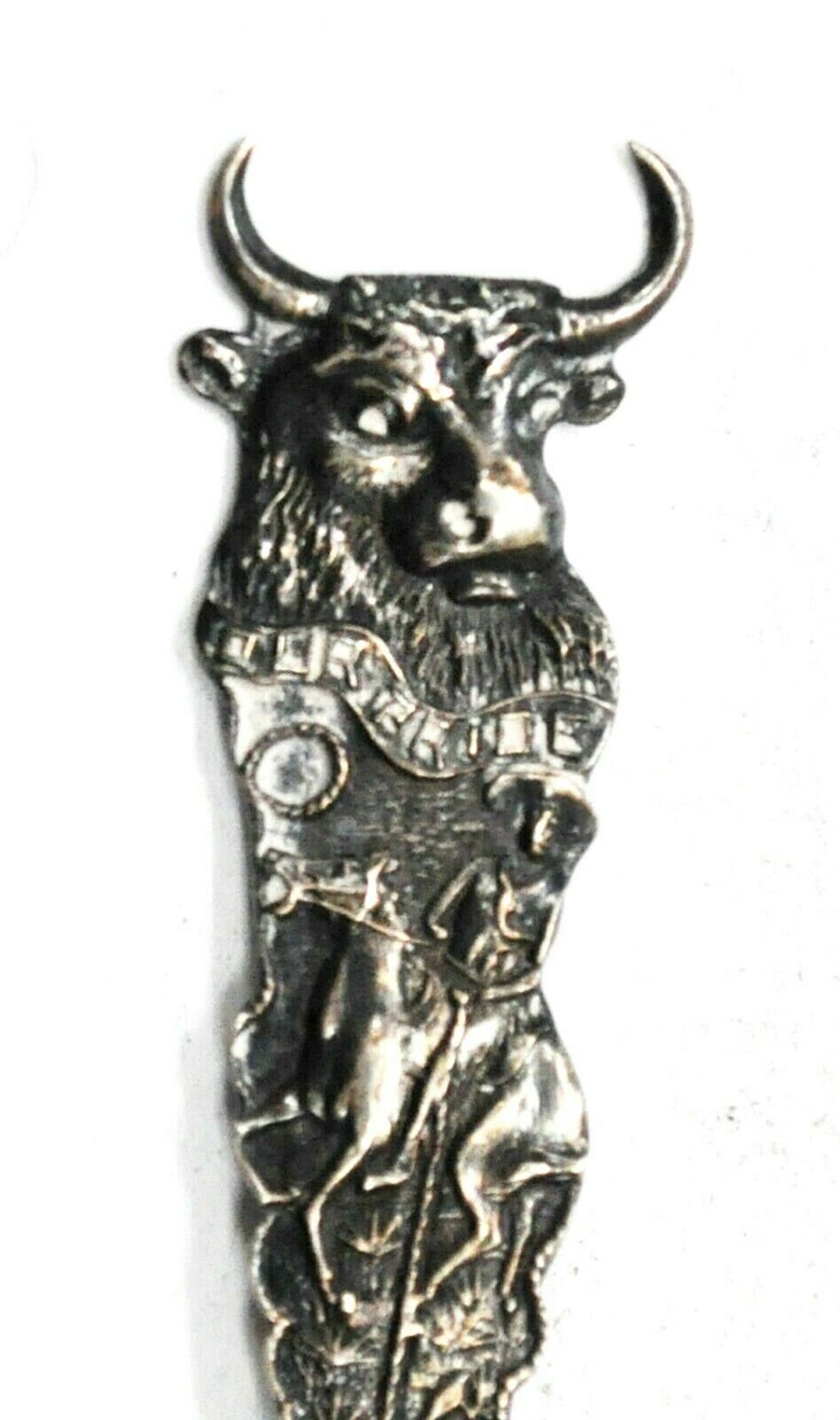 Sterling Paye and Baker Bull Cowboy Handle Souvenir Spoon Hobart ...