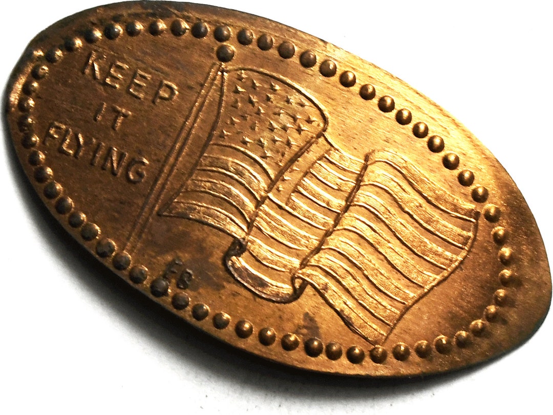 1981 D Elongated Penny Keep It Flying US American Flag - Etsy