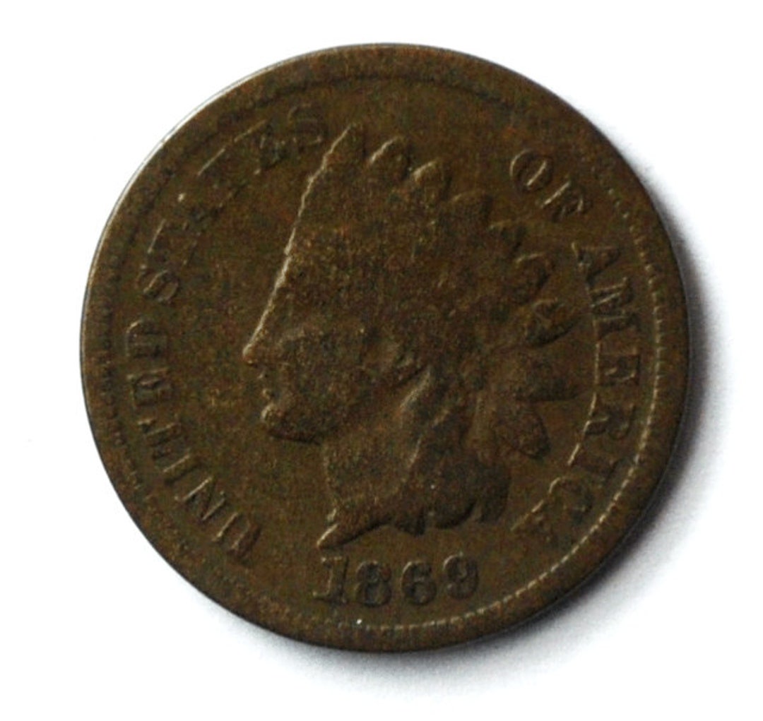 1869 1c Indian Head Penny One Cent US Philadelphia Bronze - Etsy