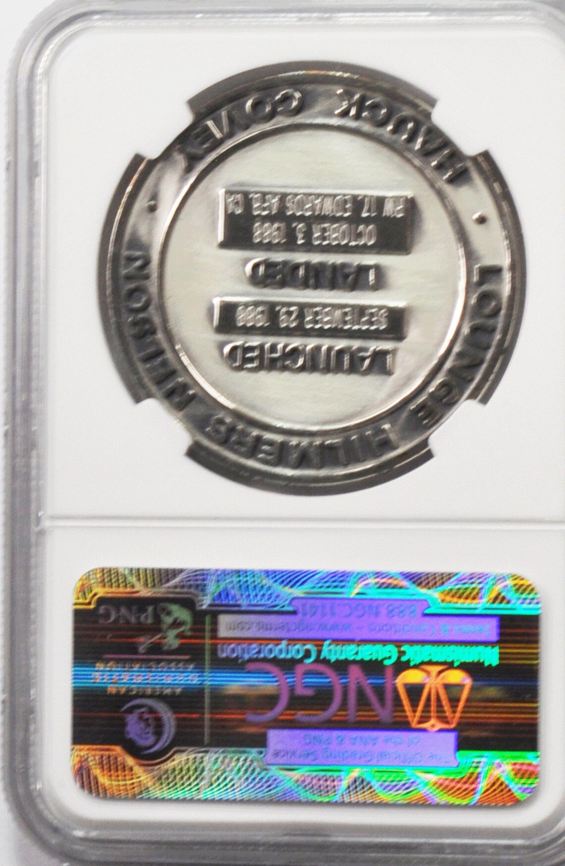 1988 STS 26 Robbins Space Silver Medal Unflown 132 NGC MS67 Discovery ...