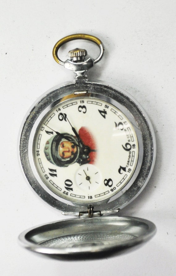 Vintage Russian Cosmonaut Dial Pocket Watch Space 50m… - Gem