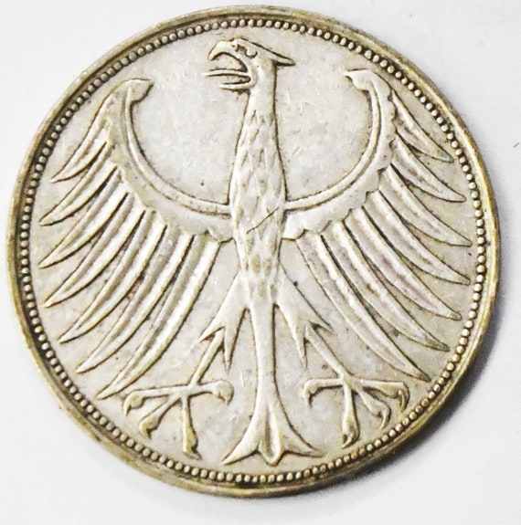 1956 D Germany Federal Republic 5 Five Mark Silver Co… - Gem