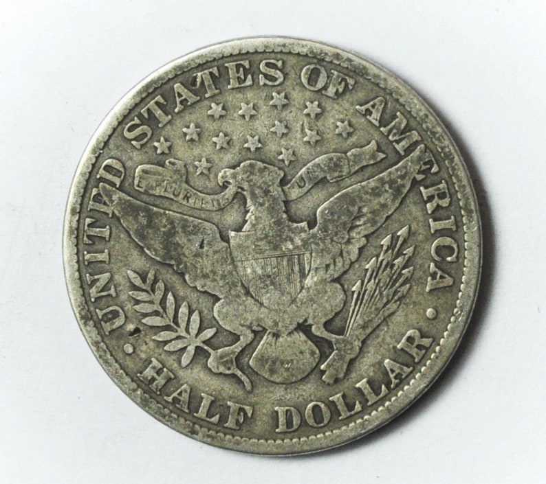 1908 50c Barber Silver Half Dollar Fifty Cents US Philadelphia - Etsy