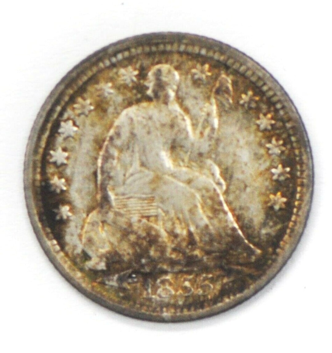 1855 H10c Seated Liberty Silver Half Dime Philadelphia US Coin - Etsy