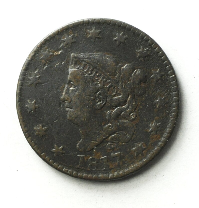 1817 1c Coronet Head Large Cent One Penny N 4 - Etsy