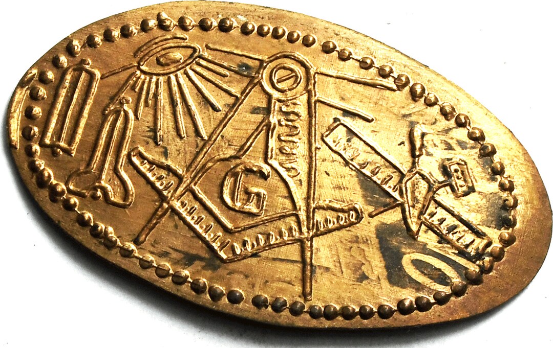 1963 1c Elongated Penny the Square and Compasses Masonic - Etsy
