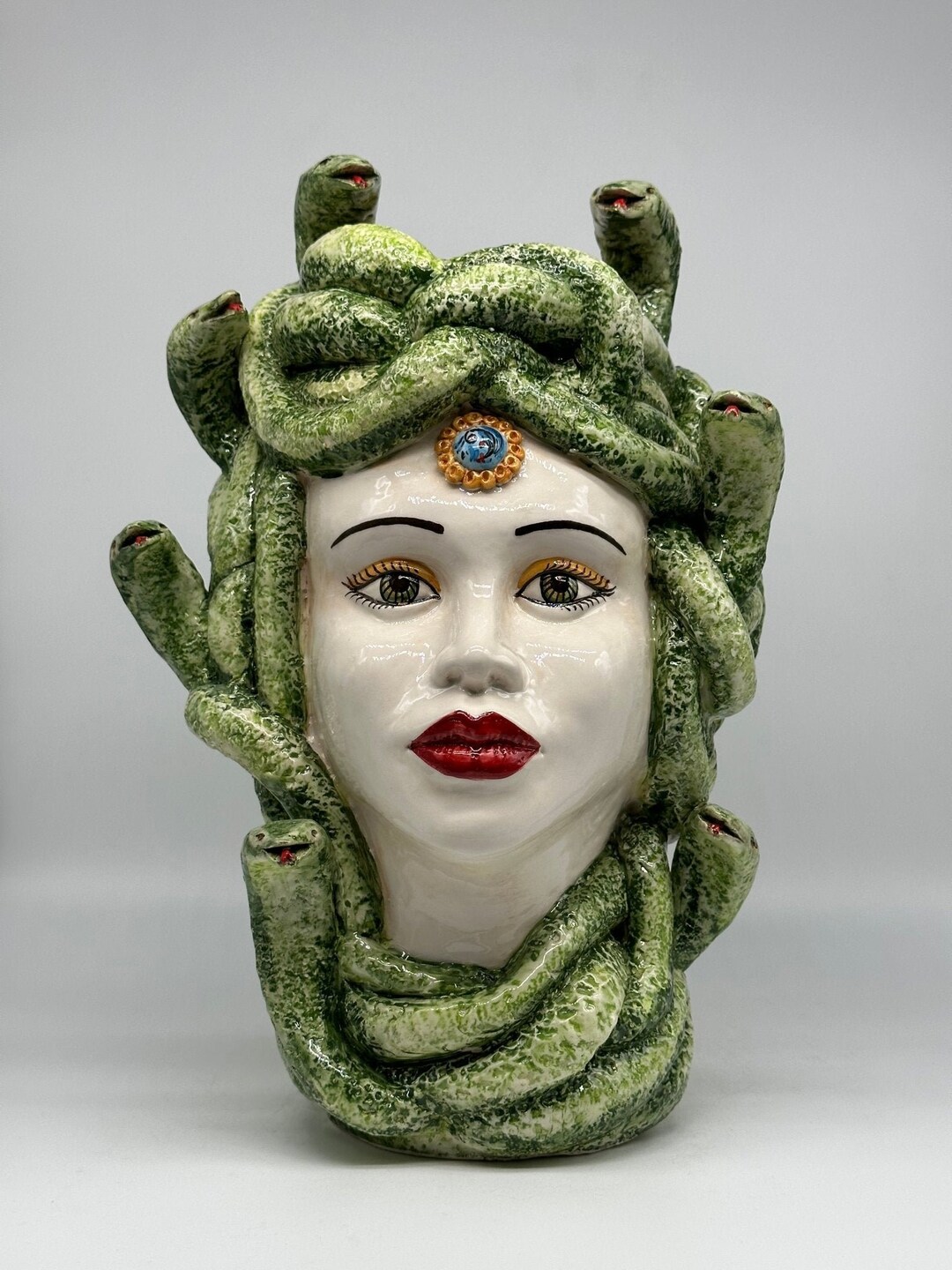 Mythological Medusa Head Ceramic Caltagirone Cm H.38 L.25 Handcrafted ...
