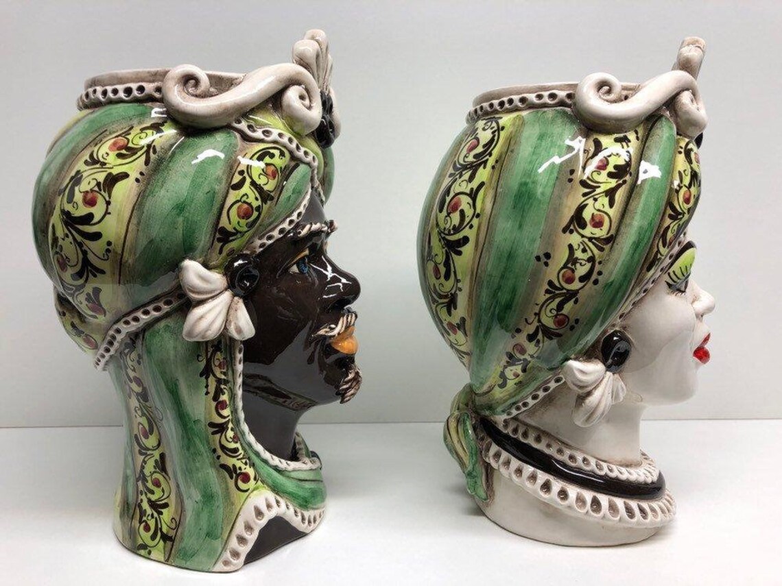 SICILIAN HEADS Moorish Moorish Moor's Head Caltagirone | Etsy