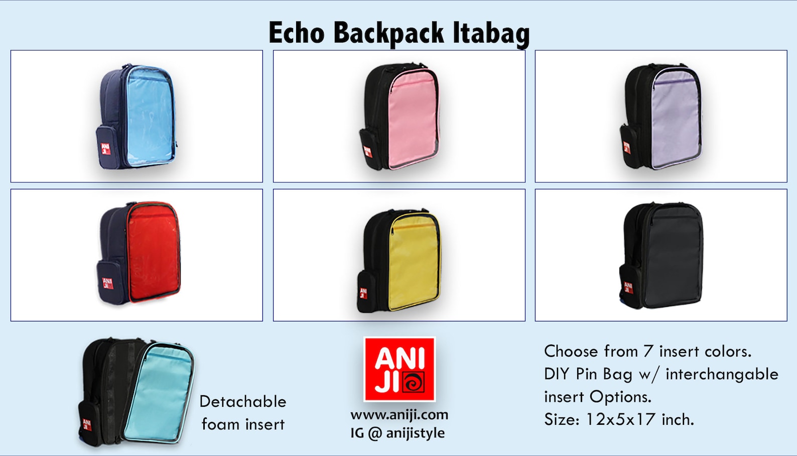 Aniji Echo Backpack Ita Bag Pin Bag Clear Bag Sturdy Heavy - Etsy