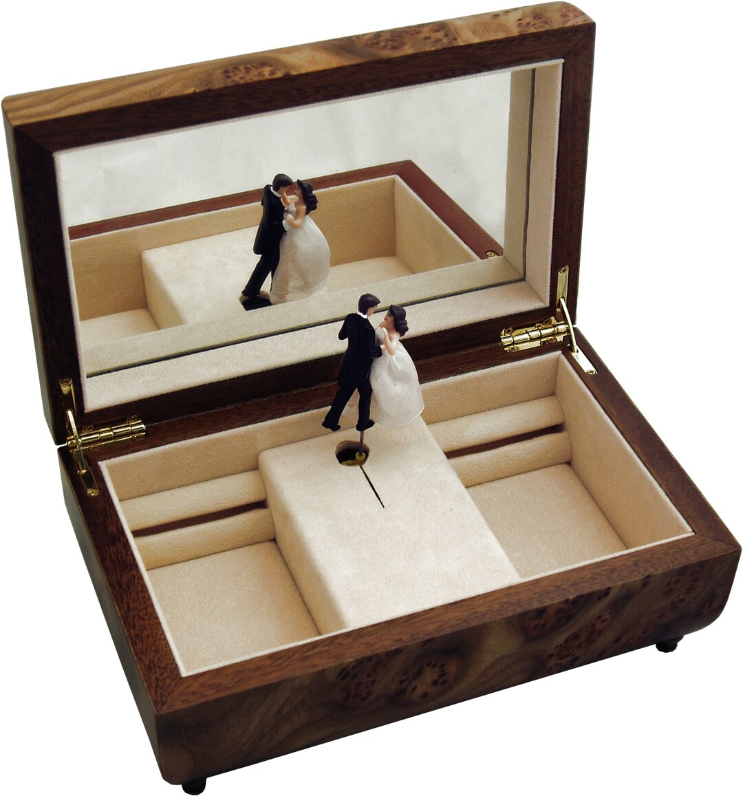 Hand Crafted Wooden Inlaid Musical Jewelry Box With Dancers, Wood ...
