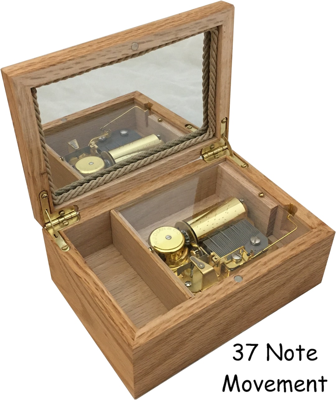 Davy Jones Oak Music Box, Hand Crafted Solid Oak Wood Musical Jewelry ...