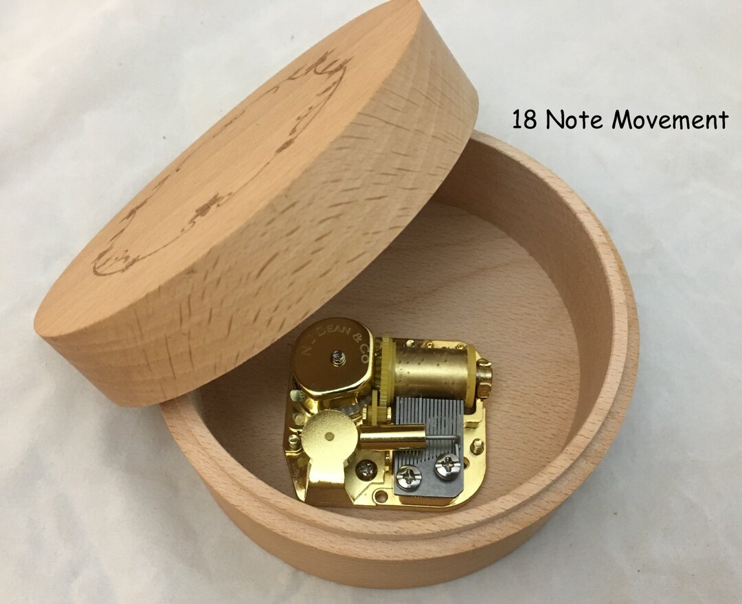 Stay Awake From Mary Poppins, Round Beech Wood Music Box, Hand Made ...