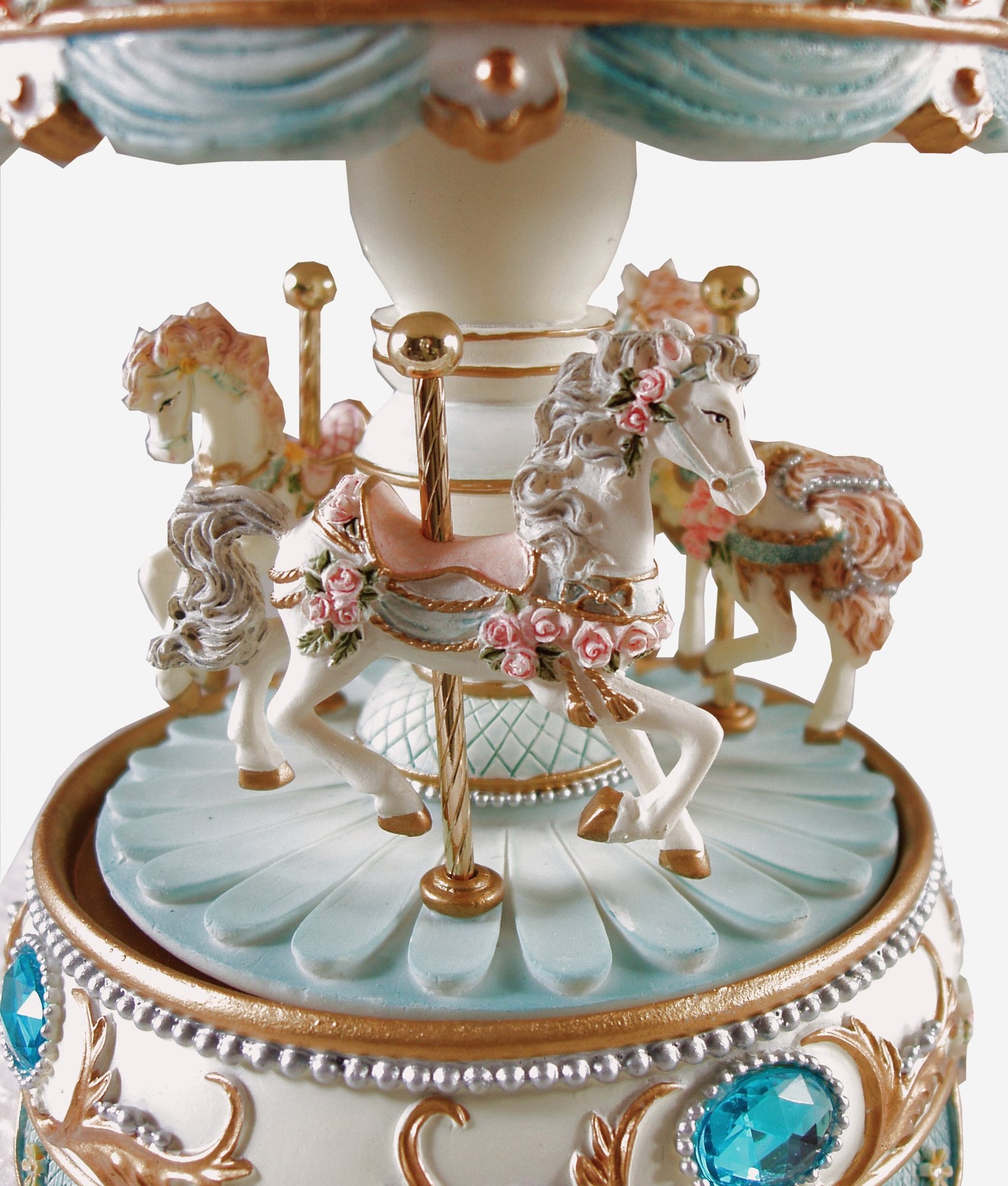 Small Musical Carousel Melodie in Pink Sapphire in Blue - Etsy UK