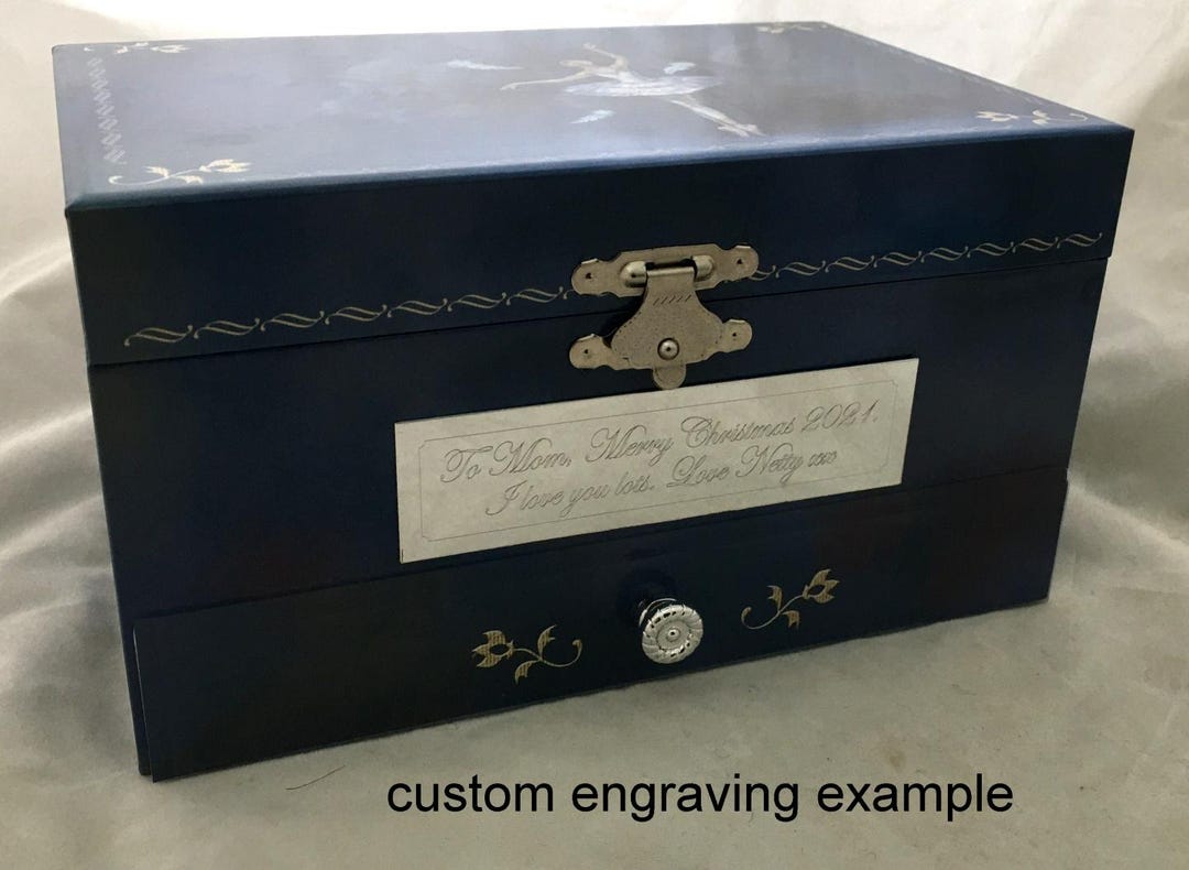 Choose Your Tune, Personalised Blue Musical Jewellery Box, Lots of ...