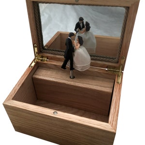 A Thousand Years Music Box, Solid Oak Dancing Couple Music Box ...