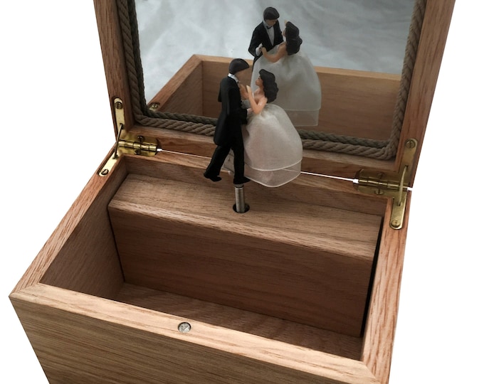 A Thousand Years Music Box, Solid Oak Dancing Couple Music Box ...