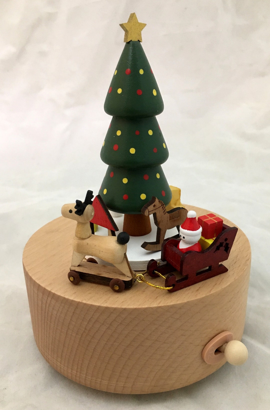 Wooden Christmas Music Box, Santa's Sleigh Christmas Music Box Plays We ...