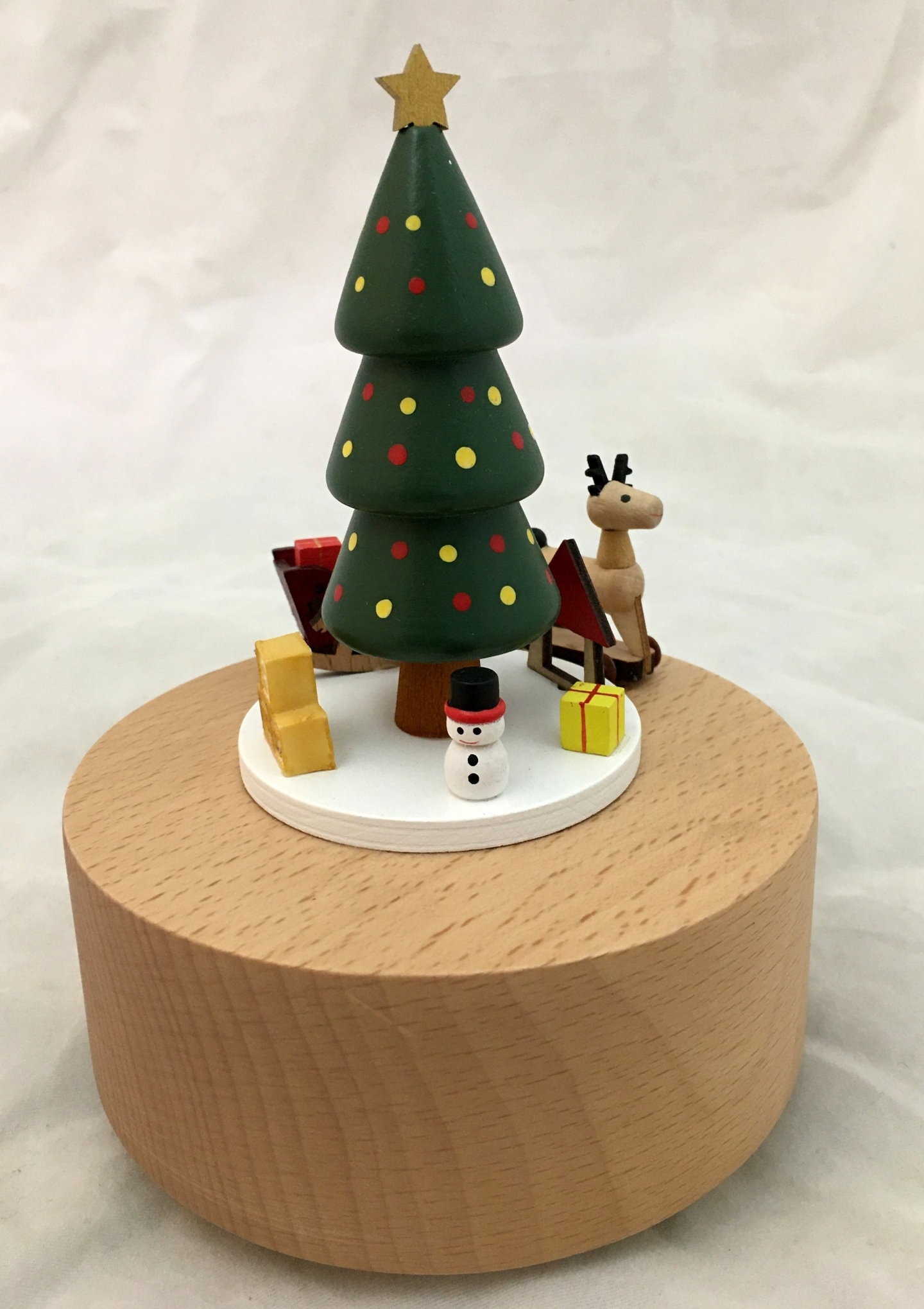 Wooden Christmas Music Box, Santa's Sleigh Christmas Music Box Plays We ...
