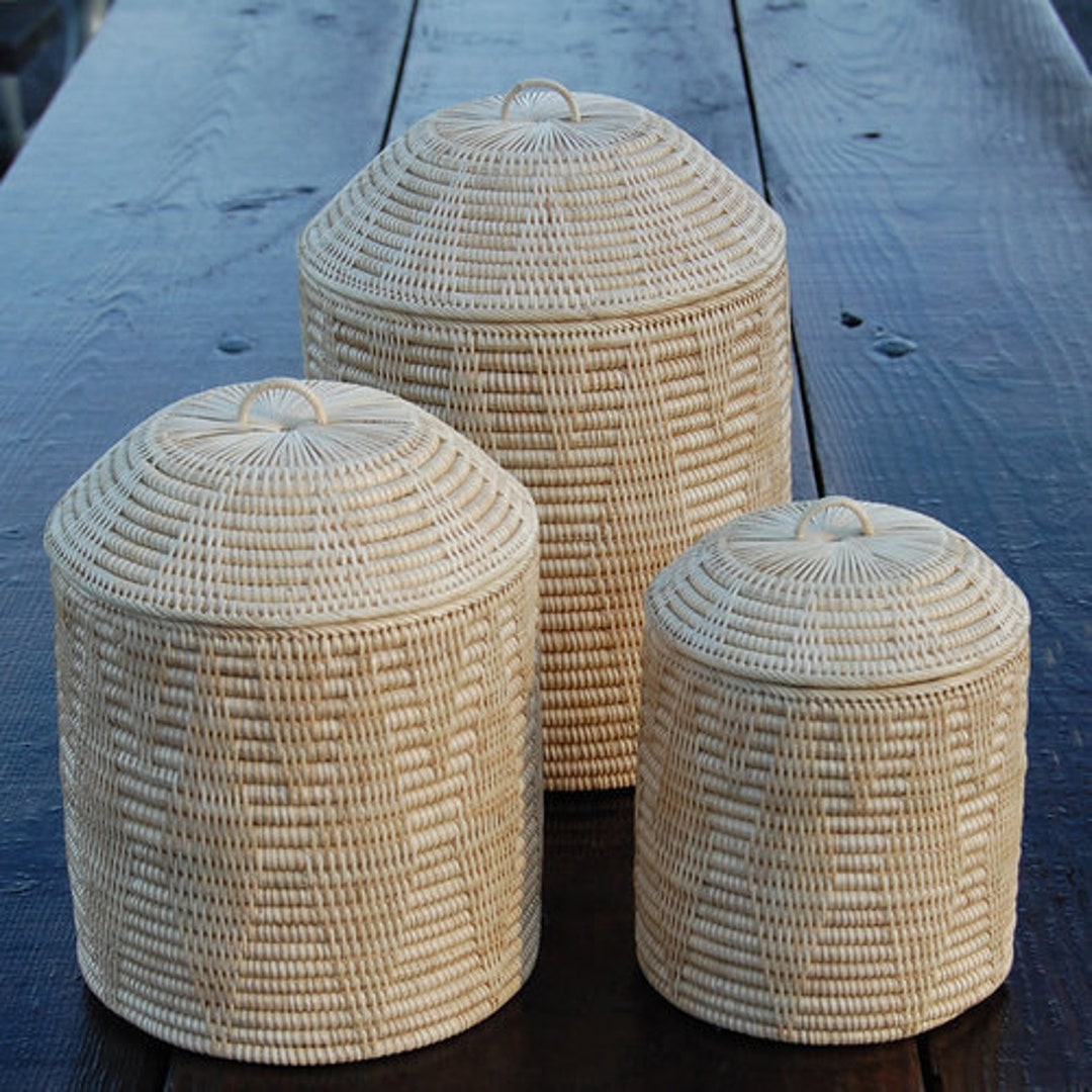 5-CS3 ROUND COVERED Canister Nested Set of 3 - Etsy