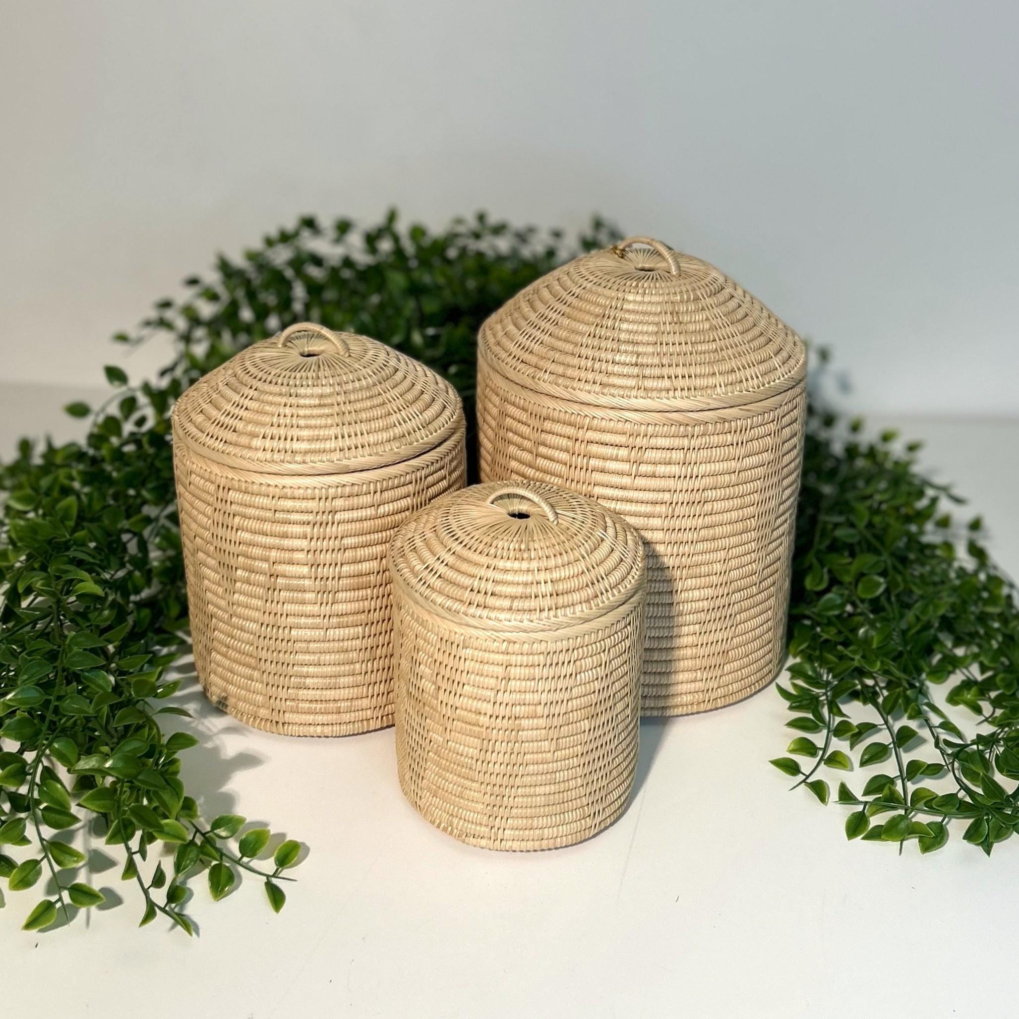 5-CS3 Round Covered Canister Nested Set of 3 - Etsy